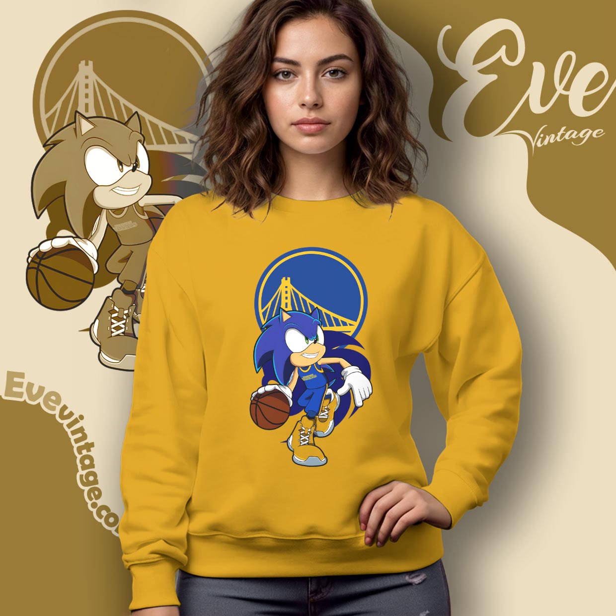 Golden State Warriors Sonic The Hedgehog Shirt - EVE Vintage