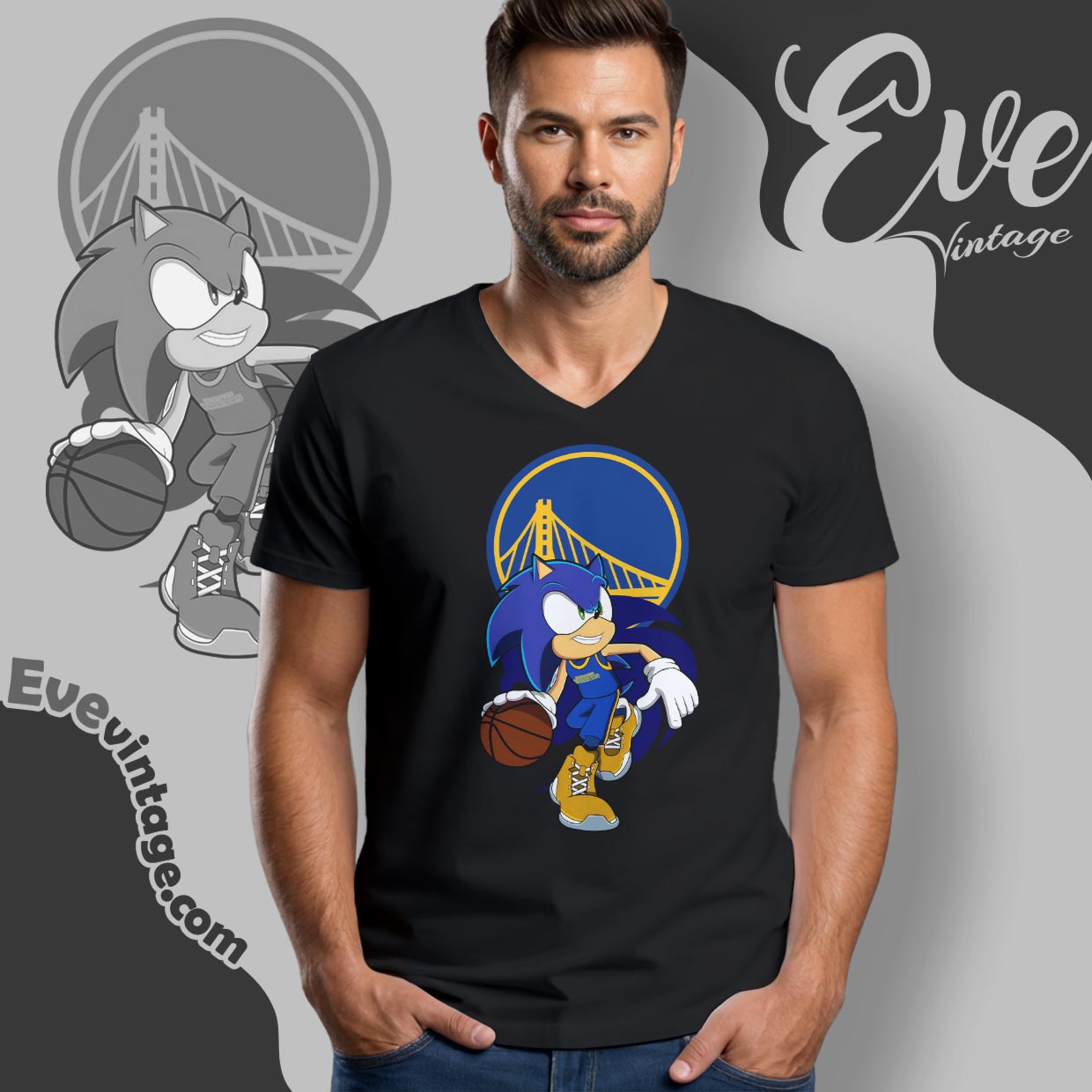 Golden State Warriors Sonic The Hedgehog Shirt - EVE Vintage