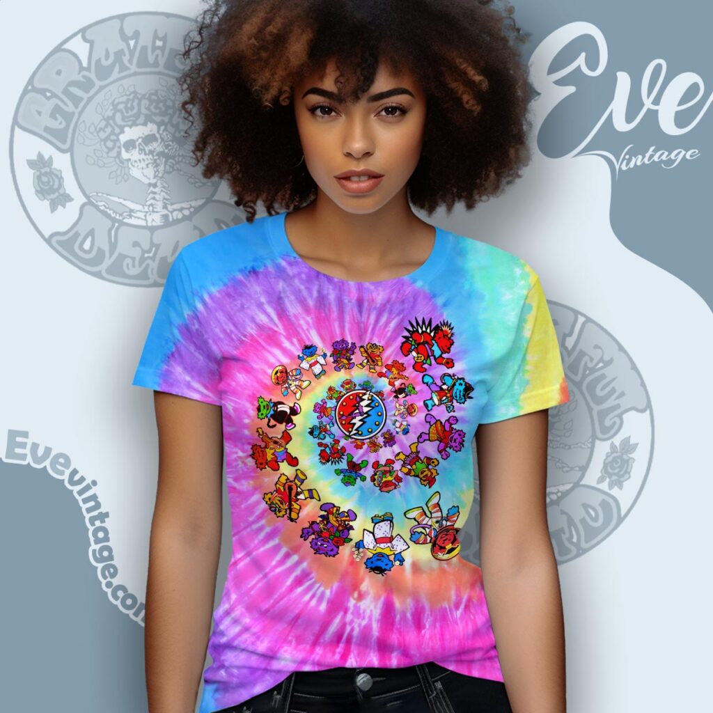 Grateful Dead 1996 International Dancing Bears Tie-Dye Shirt - EVE Vintage