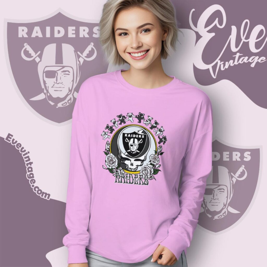 Grateful Dead Las Vegas Raiders Roses Dancing Bears Shirt - EVE Vintage