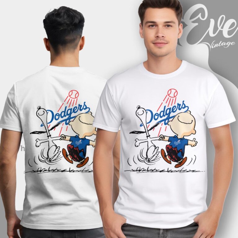 Los Angeles Dodgers Charlie Brown Snoopy Happy Dancing Shirt - EVE Vintage