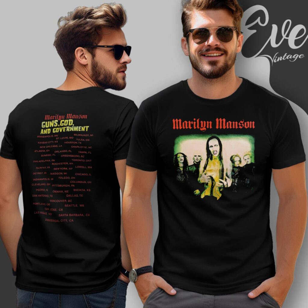 Marilyn Manson Shirt Guns God And Government Tour 2000 - EVE Vintage