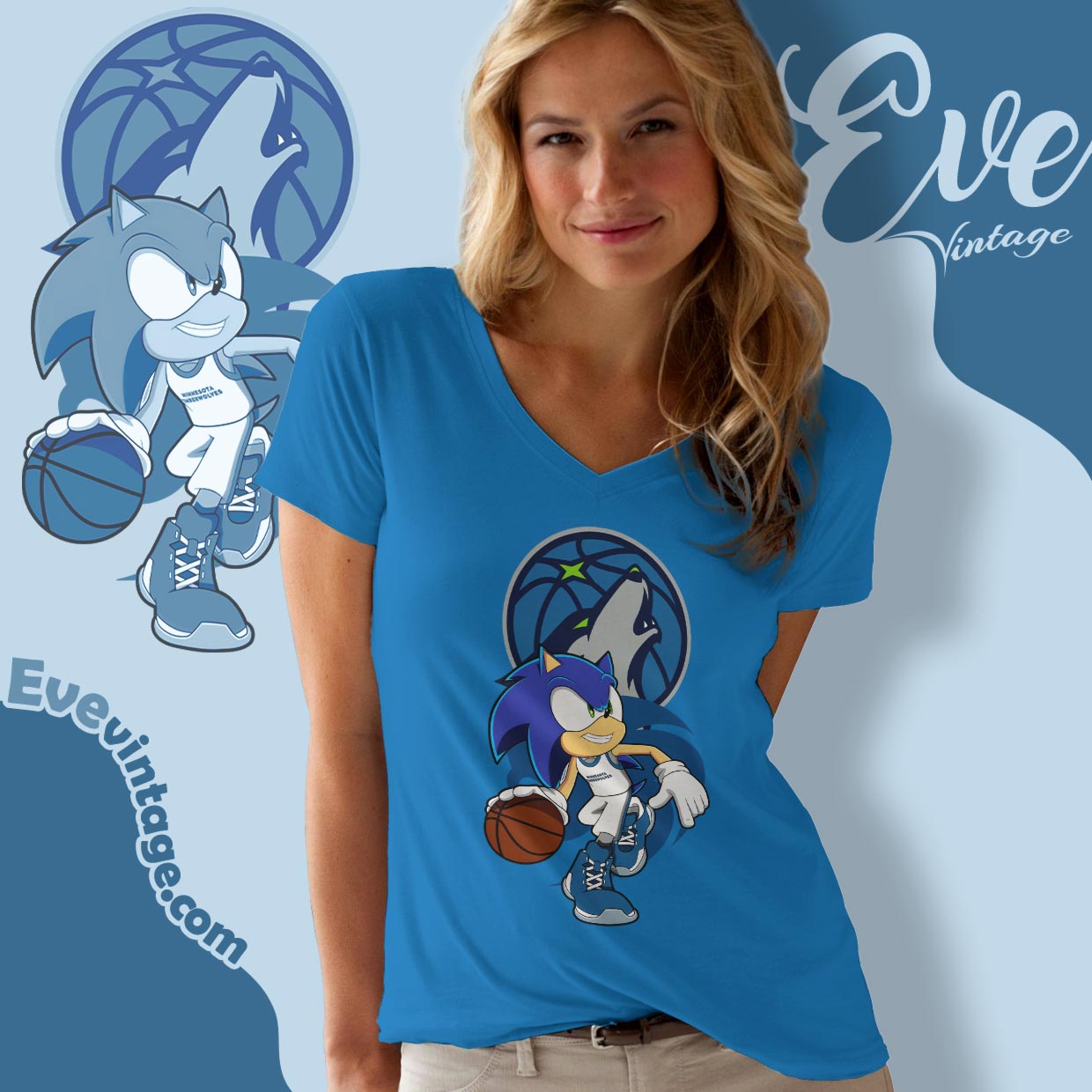 Minnesota Timberwolves Sonic The Hedgehog Shirt - EVE Vintage