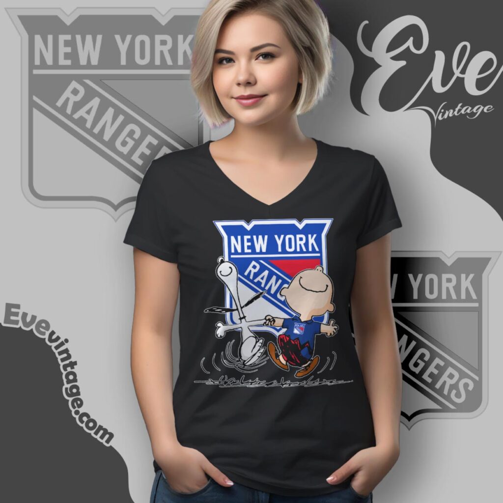 New York Rangers Charlie Brown Snoopy Happy Dancing Shirt - EVE Vintage