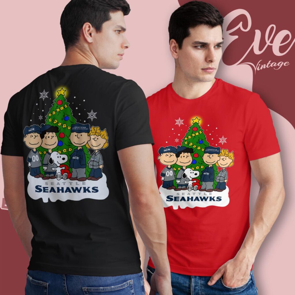 Seattle Seahawks Snoopy The Peanuts Christmas Shirt - EVE Vintage