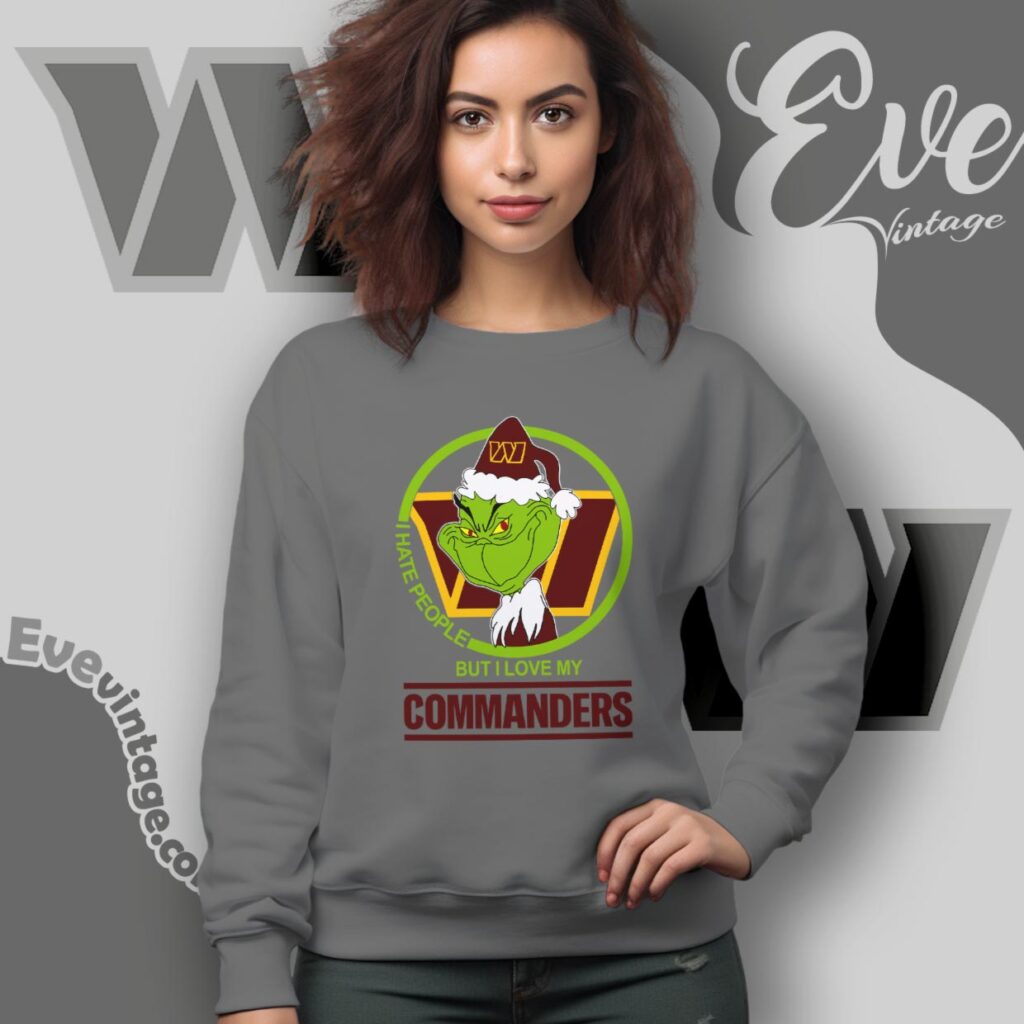 Washington Commanders Christmas Grinch Shirt I Hate People But I Love ...